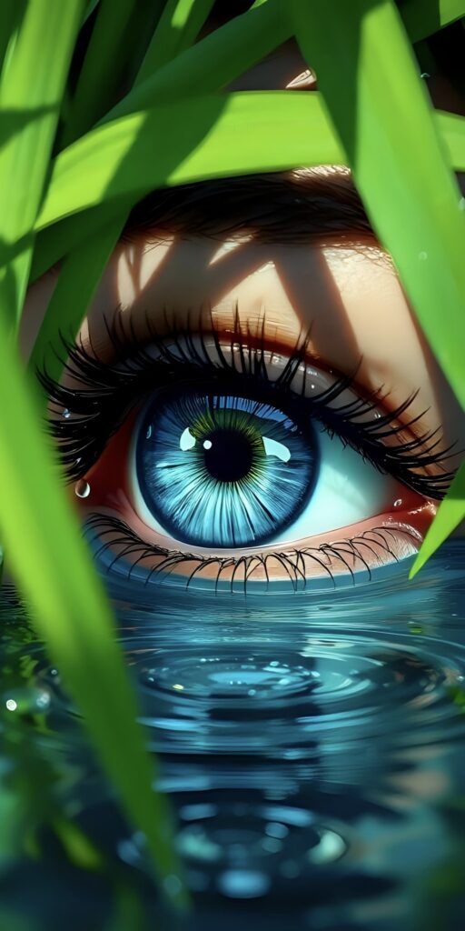 Captivating Blue Eye Over Water Wallpaper - Chicswipe