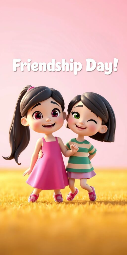 Happy Friendship Day Girls Duo Wallpaper