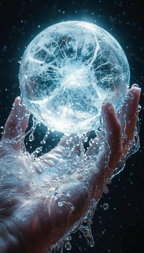 Hand Holding Cracking Ice Orb Wallpaper - 4K UHD Wallpapers